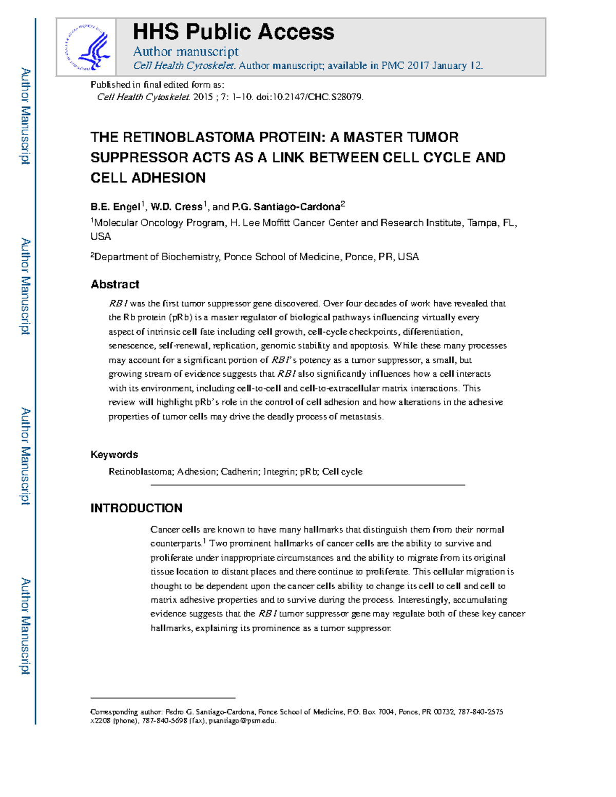 **Retinoblastoma Protein (pRb): Tumor Suppressor in Cell Cycle ...