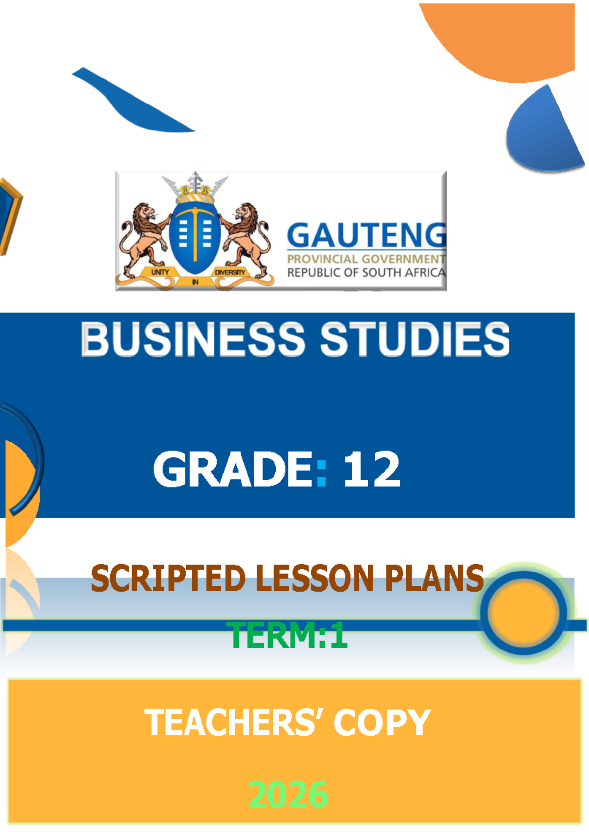 2026 GRADE 12 BUSINESS STUDIES SCRIPTED LESSON PLANS TERM 1 - Studocu