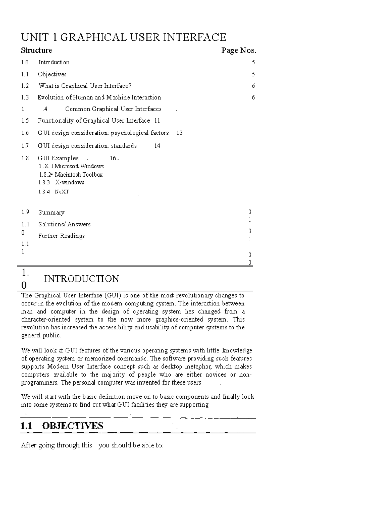 Block-1 - UNIT 1 GRAPHICAL USER INTERFACE Structure Page Nos. 1 ...