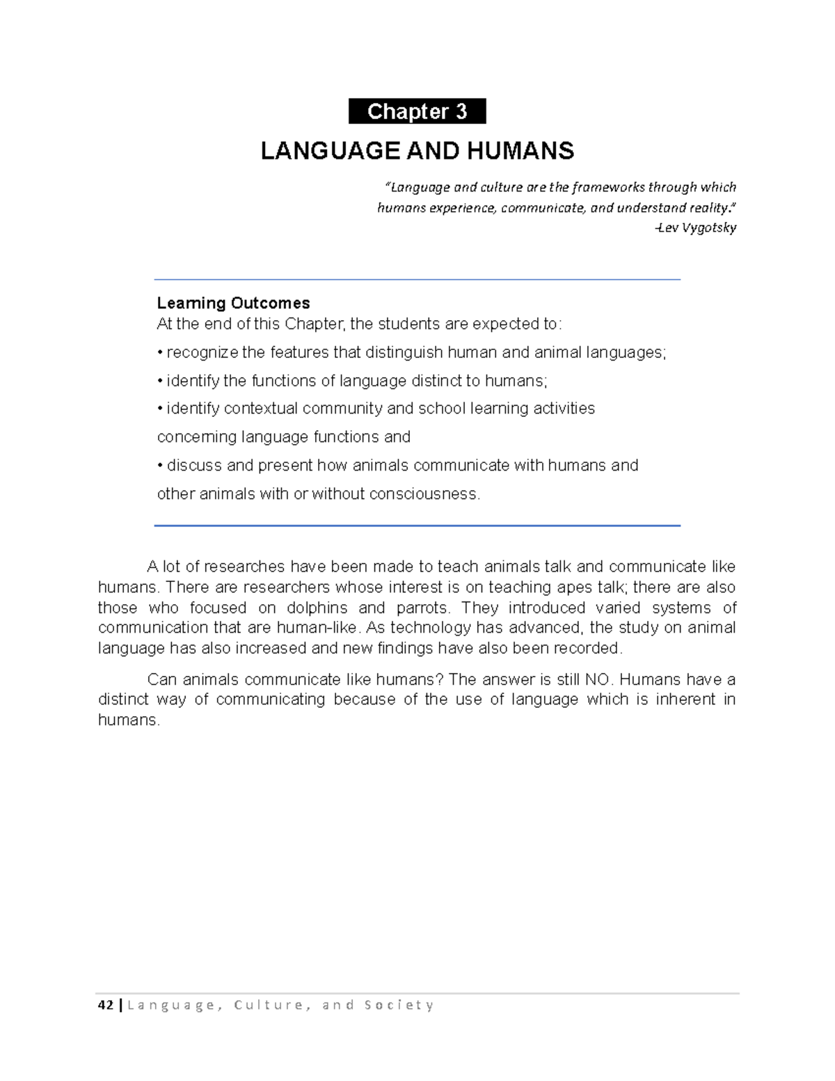 Chapter 3 - Features of Language & Communication in Culture (ENG101 ...