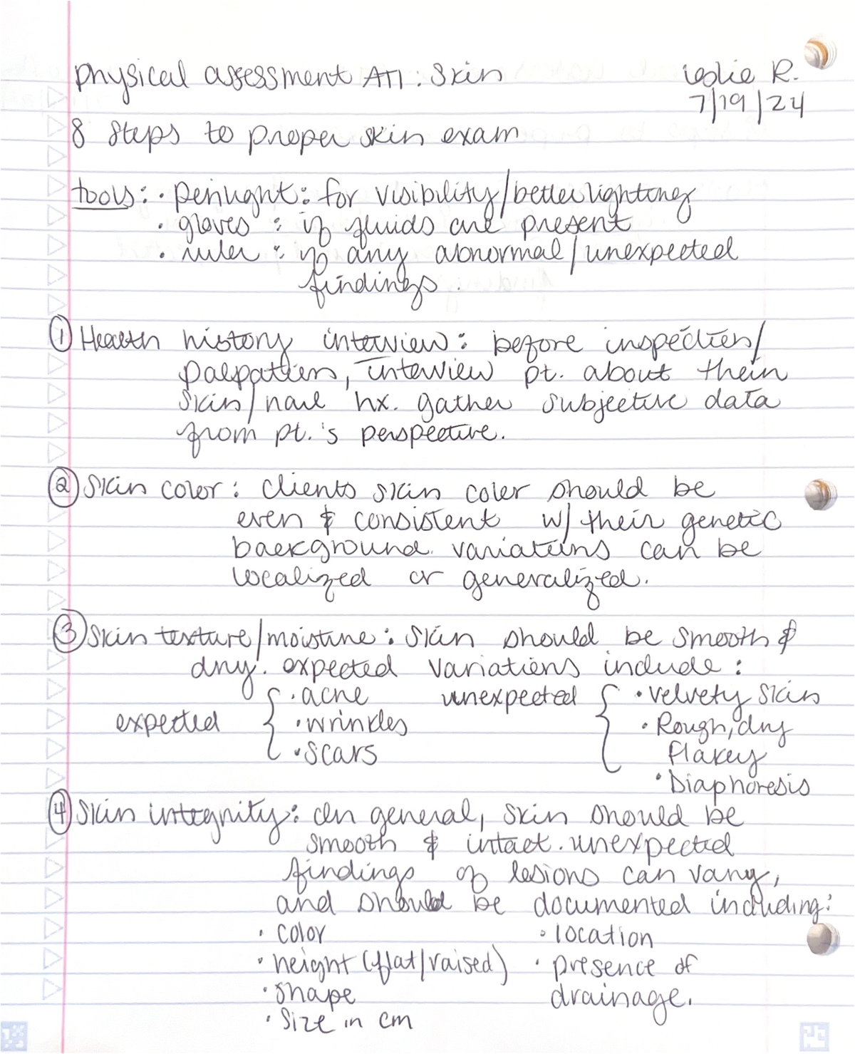 ATI Skin Assessment: 8 Steps for a Proper Skin Examination - Studocu
