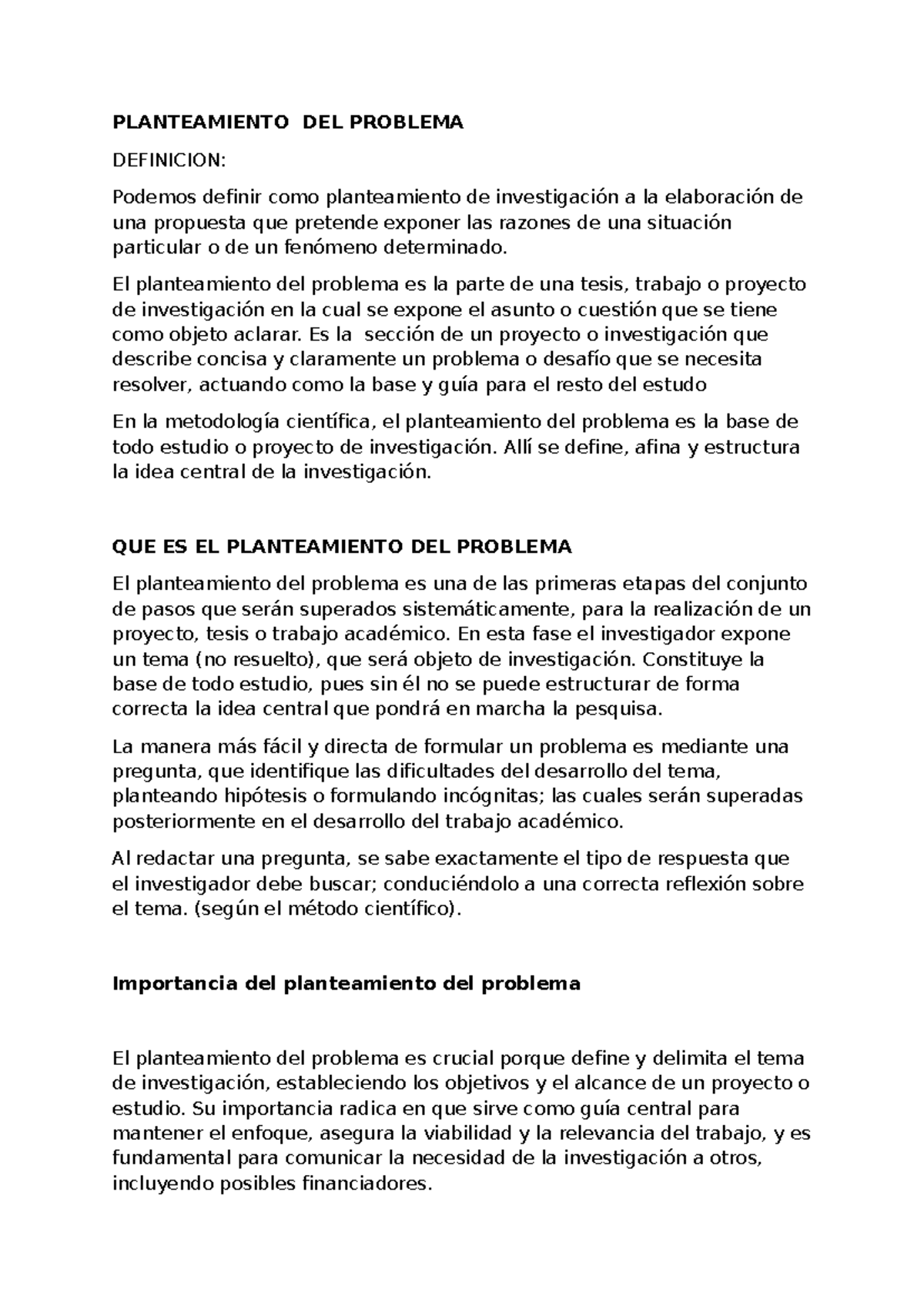 Avance 1 - Definición y Importancia del Planteamiento del Problema ...