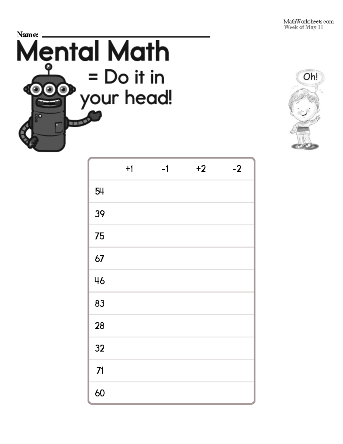 Math 101: Basic Skills Worksheets - Week of May 11 - Studocu