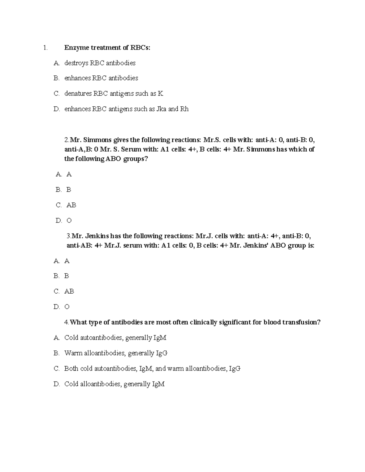 BB 759023208 Pre-Test Notes on RBC Antigen and Antibody Reactions - Studocu