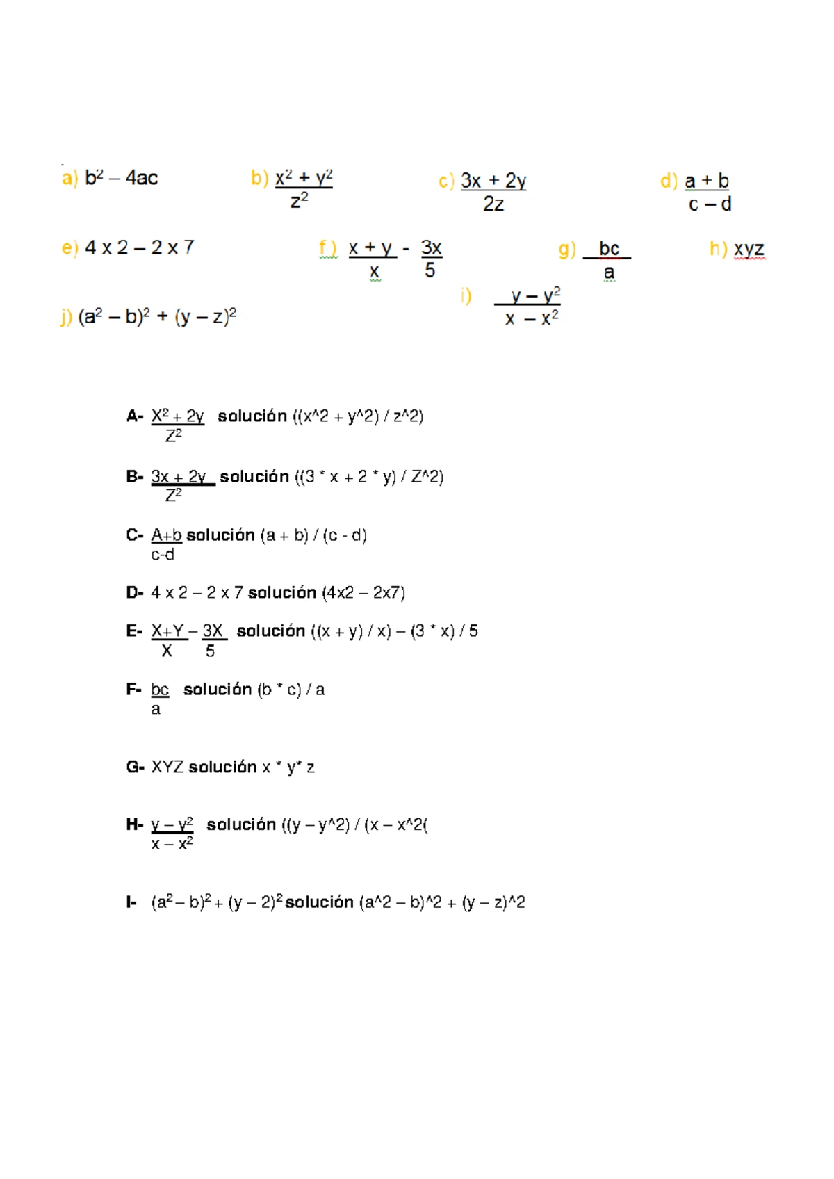 Unidad 2 - Actividad 1 - Expresiones para la programacion - Introducción a la programación - Studocu