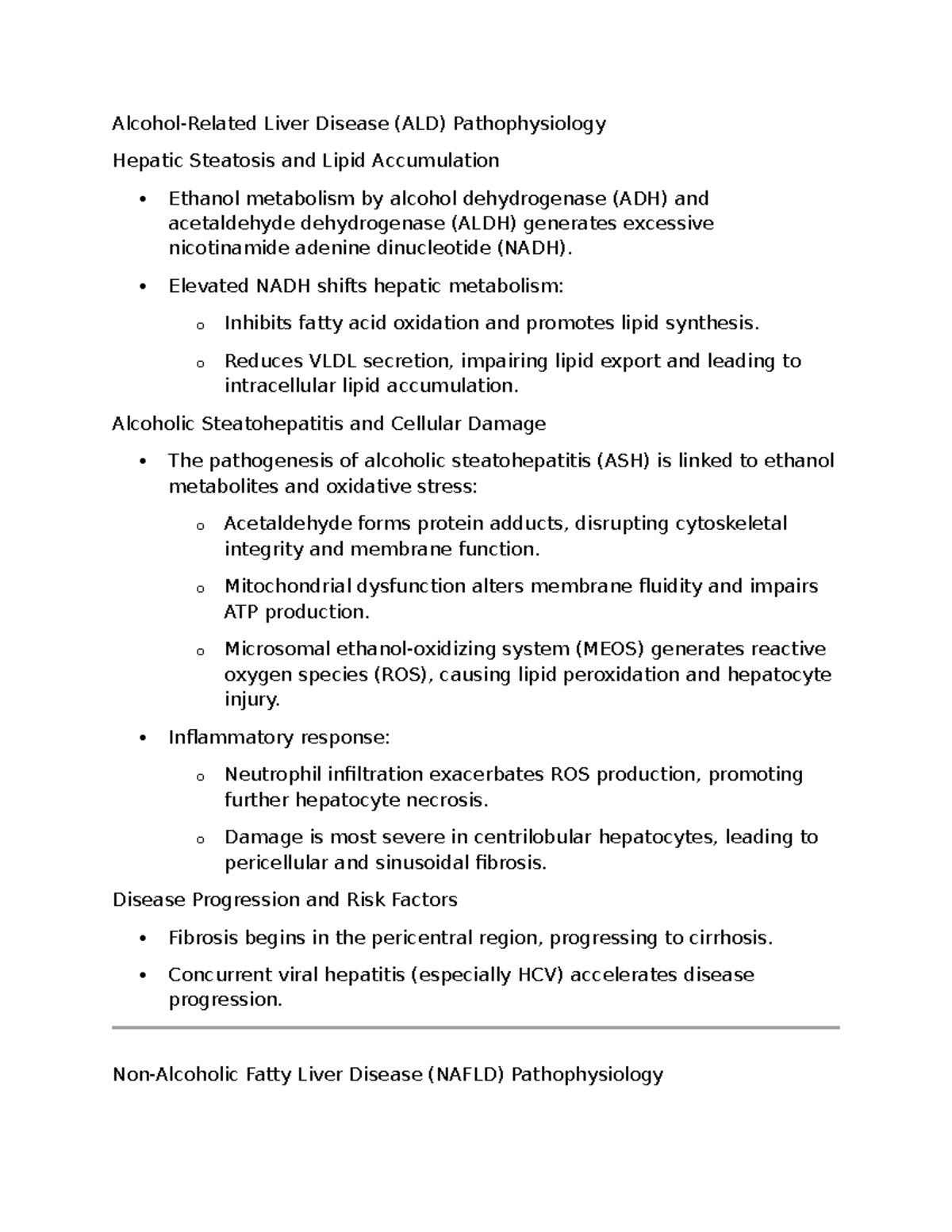 ETOH, ALD and NALD - Explanation of pathophysiology of Alcoholic liver ...