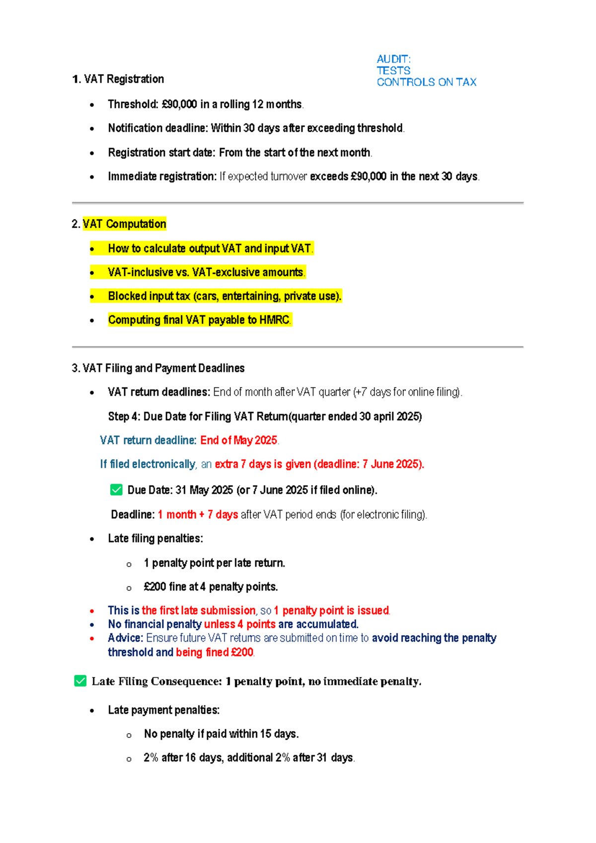 VAT Revision Notes: Registration, Computation, Filing & Schemes - Studocu