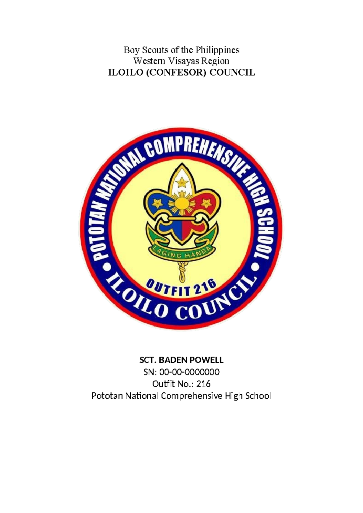 Scout Portfolio Pnchs 216 - Boy Scouts of the Philippines Western ...