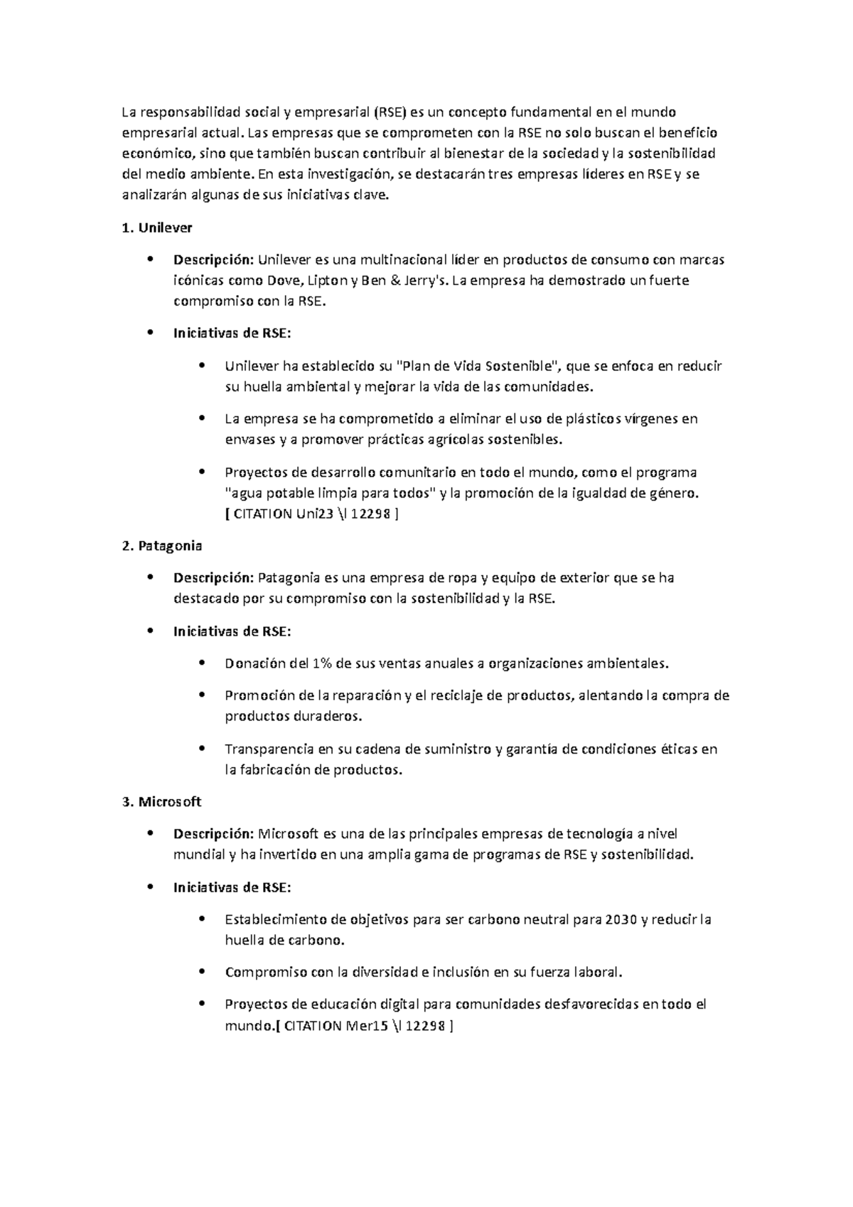 RSE y Sostenibilidad: Iniciativas de Unilever, Patagonia y Microsoft ...