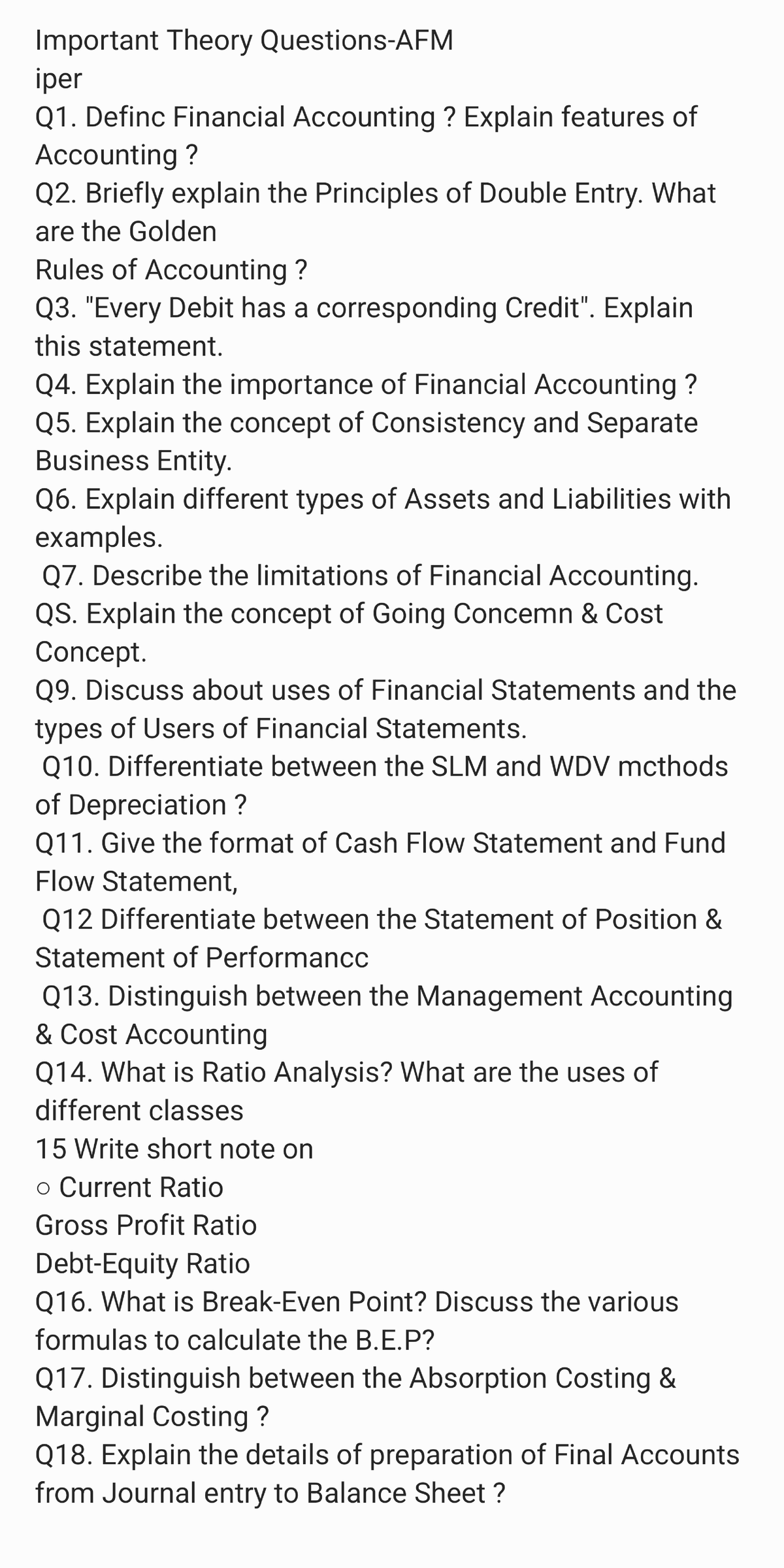 Important Theory Questions for Financial Accounting AFM 2601 - Studocu