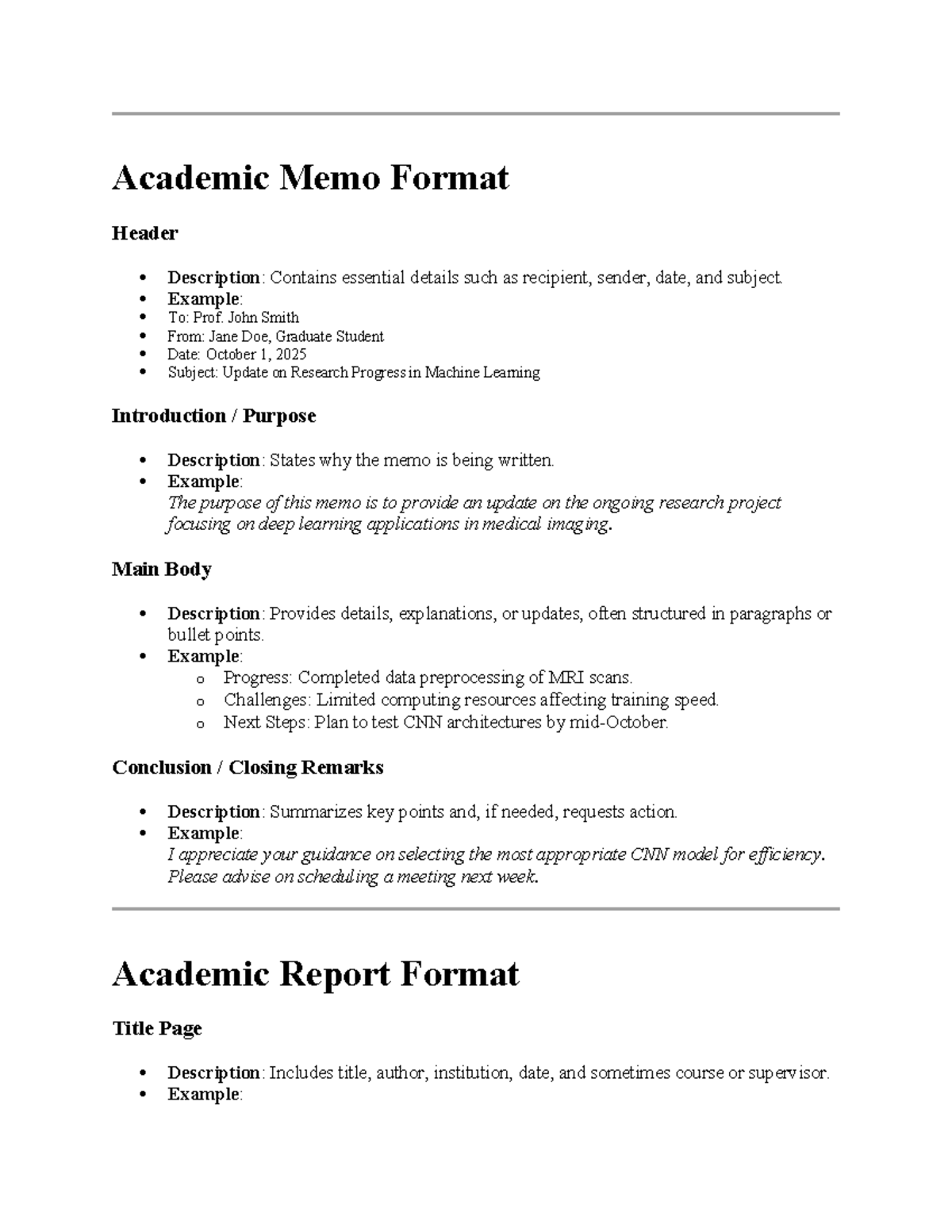 Academic Memo Format: Essential Guidelines and Examples - Studocu