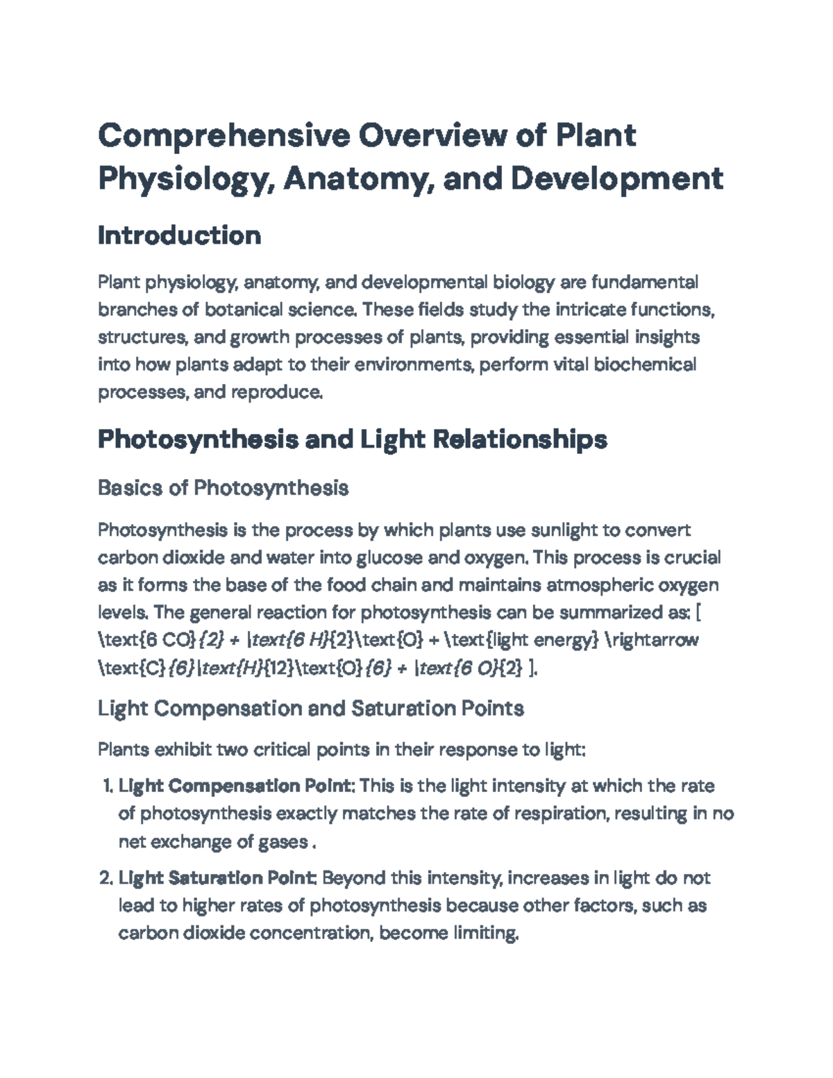 Comprehensive Guide on Plant Physiology, Anatomy, and Development ...