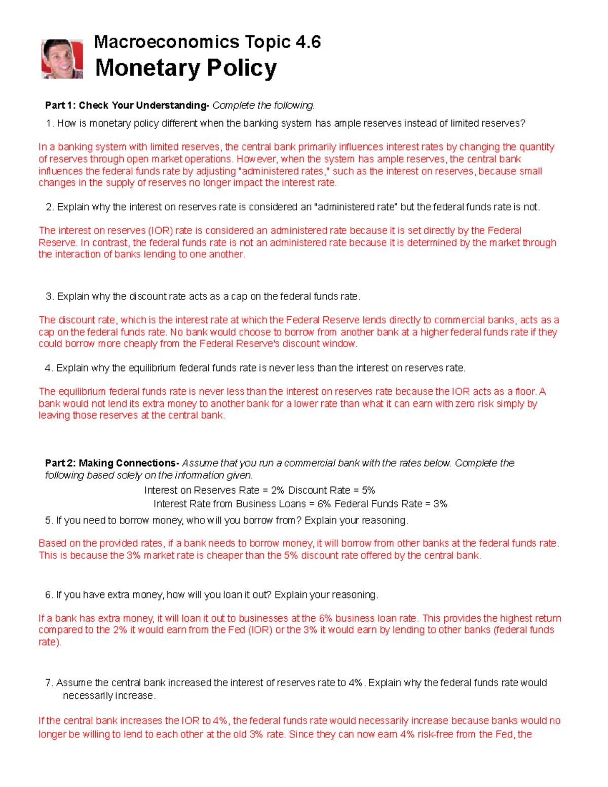 Macro Topic 4.6.3: Understanding Monetary Policy Dynamics - Studocu