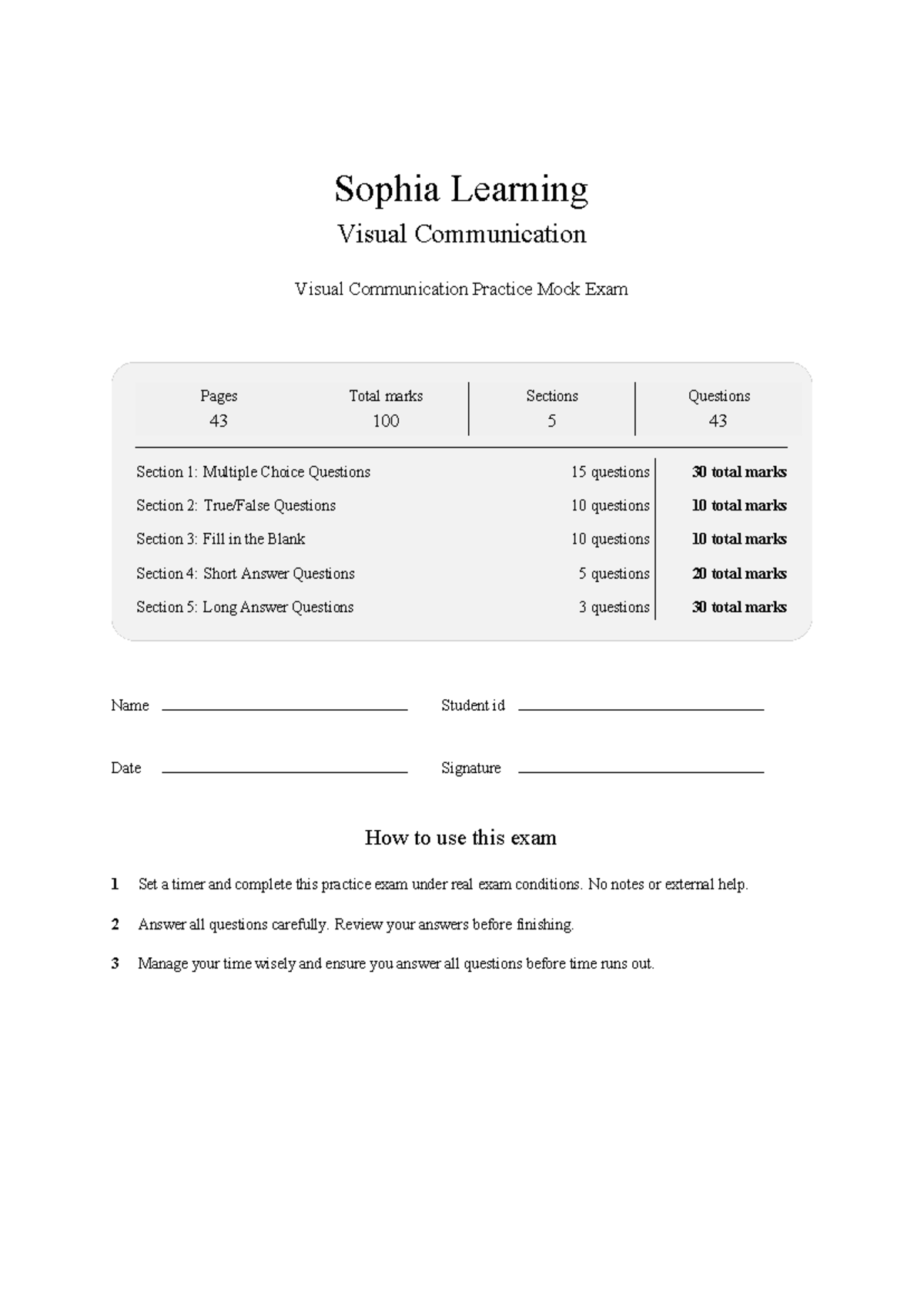 1001 Visual Communication Practice Mock Exam Study Notes 2026 - Studocu