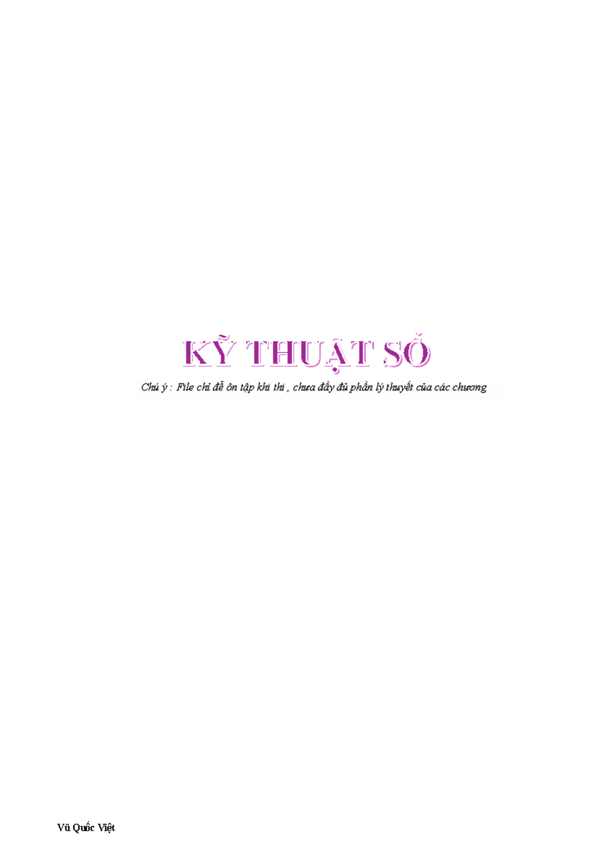 KTS VQV - Ôn Tập Chương 2 & 3: Đại Số Boolean và Mạch Tổ Hợp MSI - Studocu