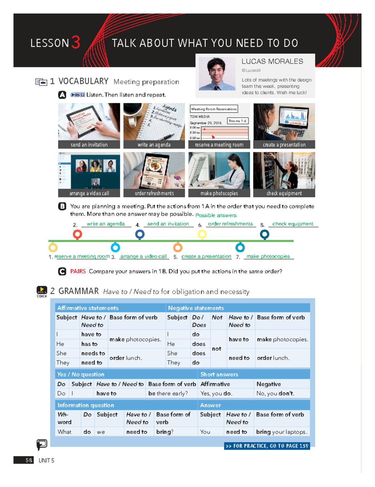 Conversación Unit 5 Lesson 3: Meeting Preparation & Vocabulary - Studocu