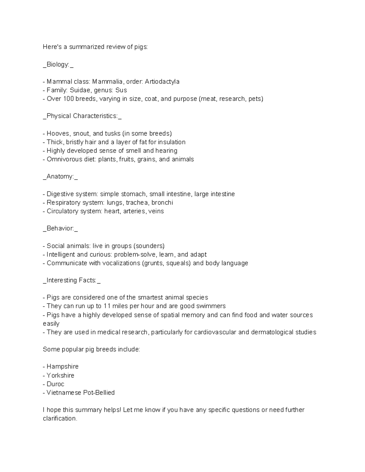 Here's a summarized review of pigs - Here's a summarized review of pigs ...