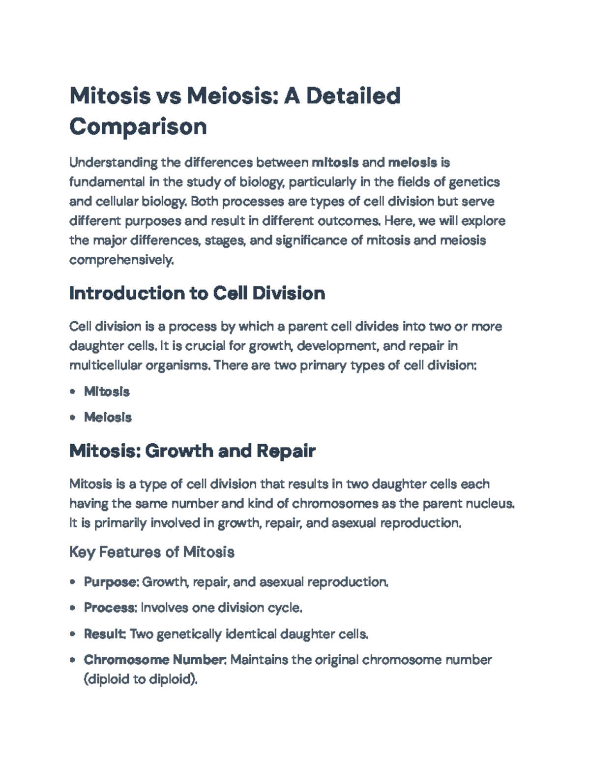 Mitosis and Meiosis Explained: Key Differences & Significance - Mitosis ...