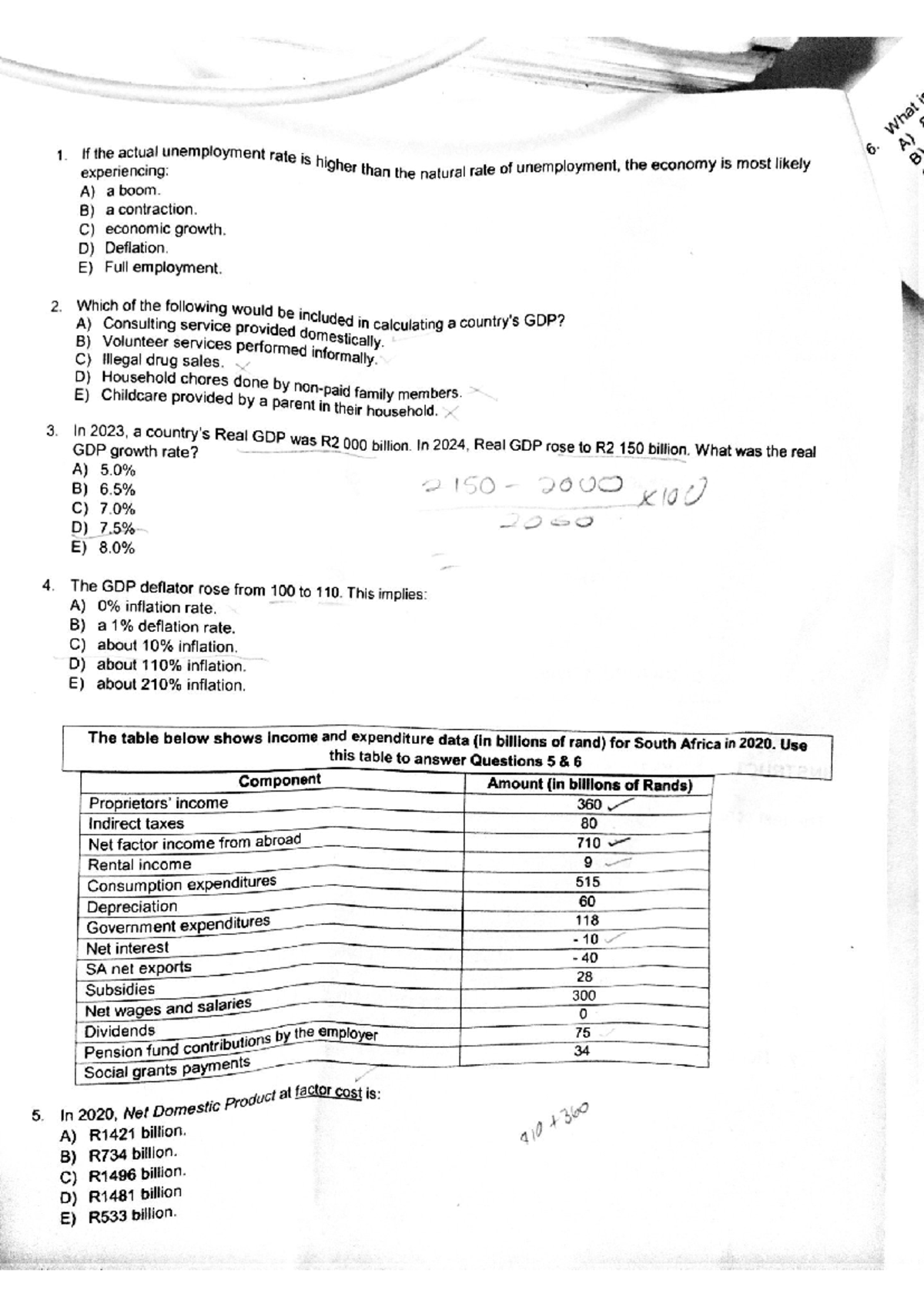 Econ 101: Test 1 Review on Unemployment, GDP, and Economic Concepts ...