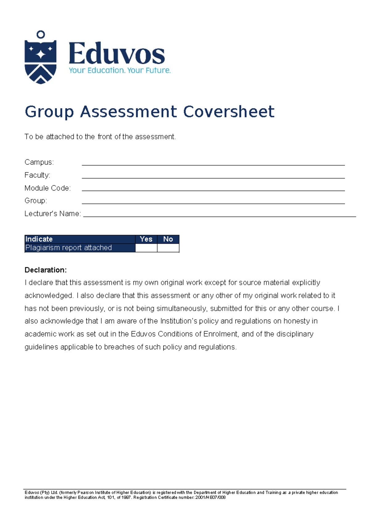 Group Assessment Coversheet 2021: Academic Integrity Declaration - Studocu