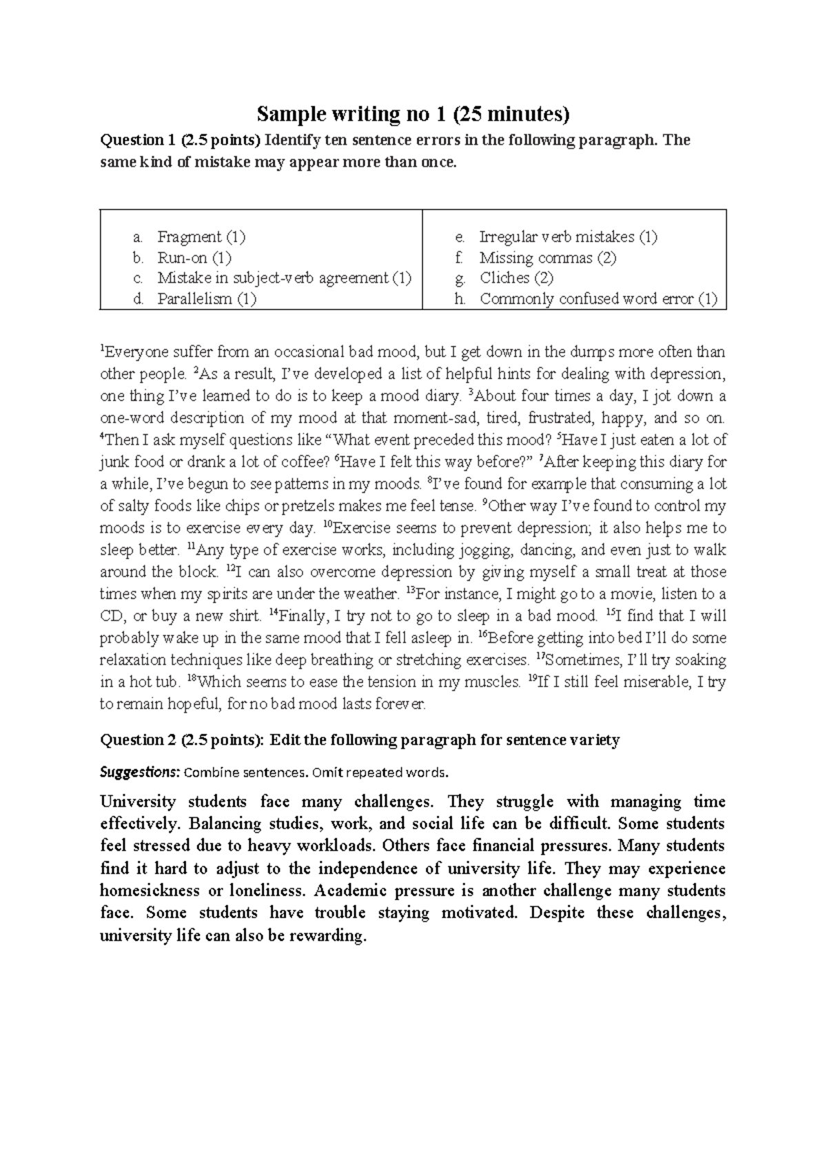 Sample-writing-test - English - Sample writing no 1 (25 minutes ...