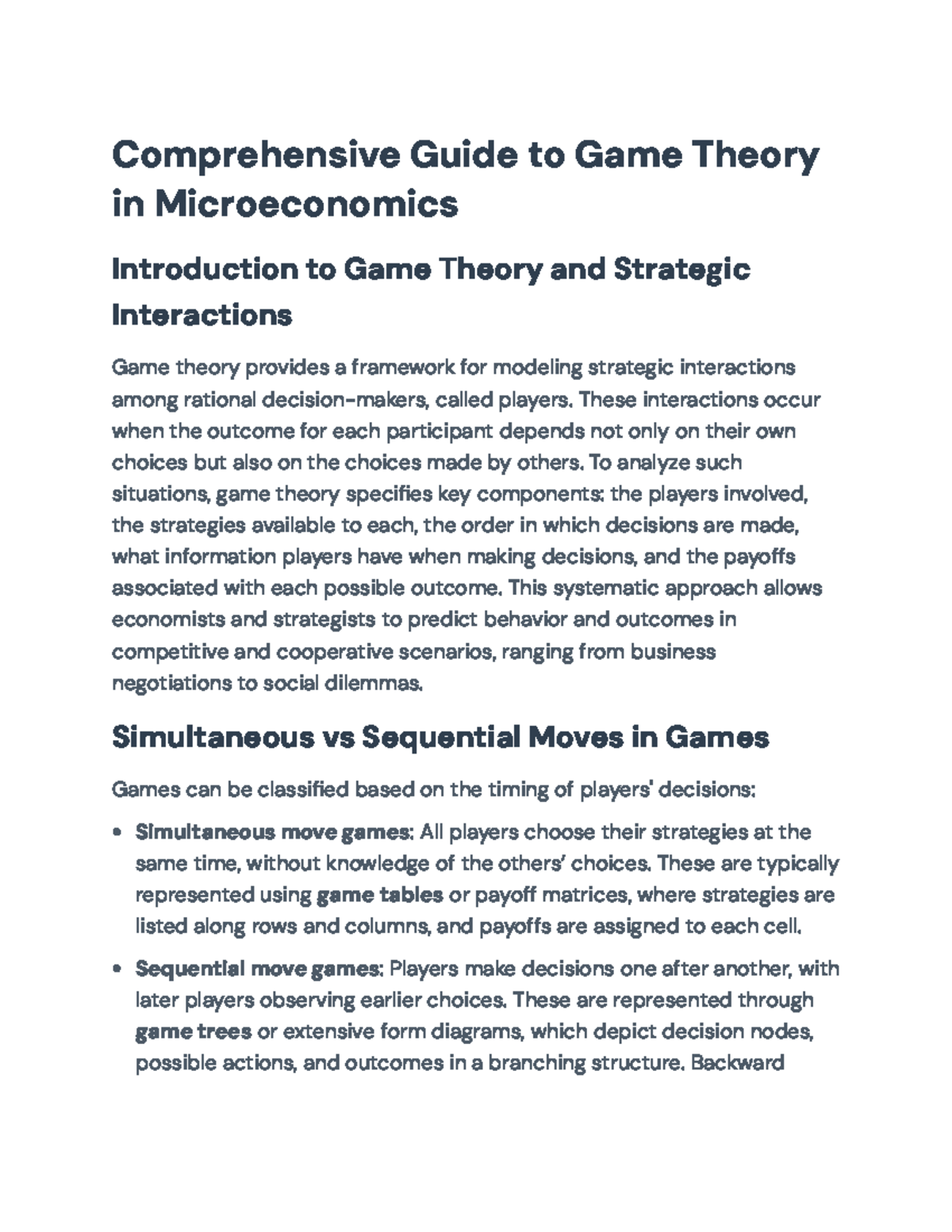 Comprehensive Guide to Game Theory in Microeconomics: Key Concepts and ...