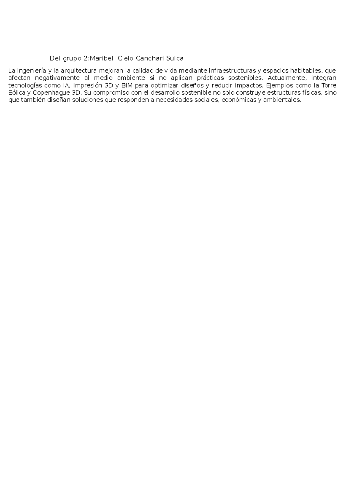 Doc1 - sigan - Del grupo 2:Maribel Cielo Canchari Sulca La ingeniería y ...