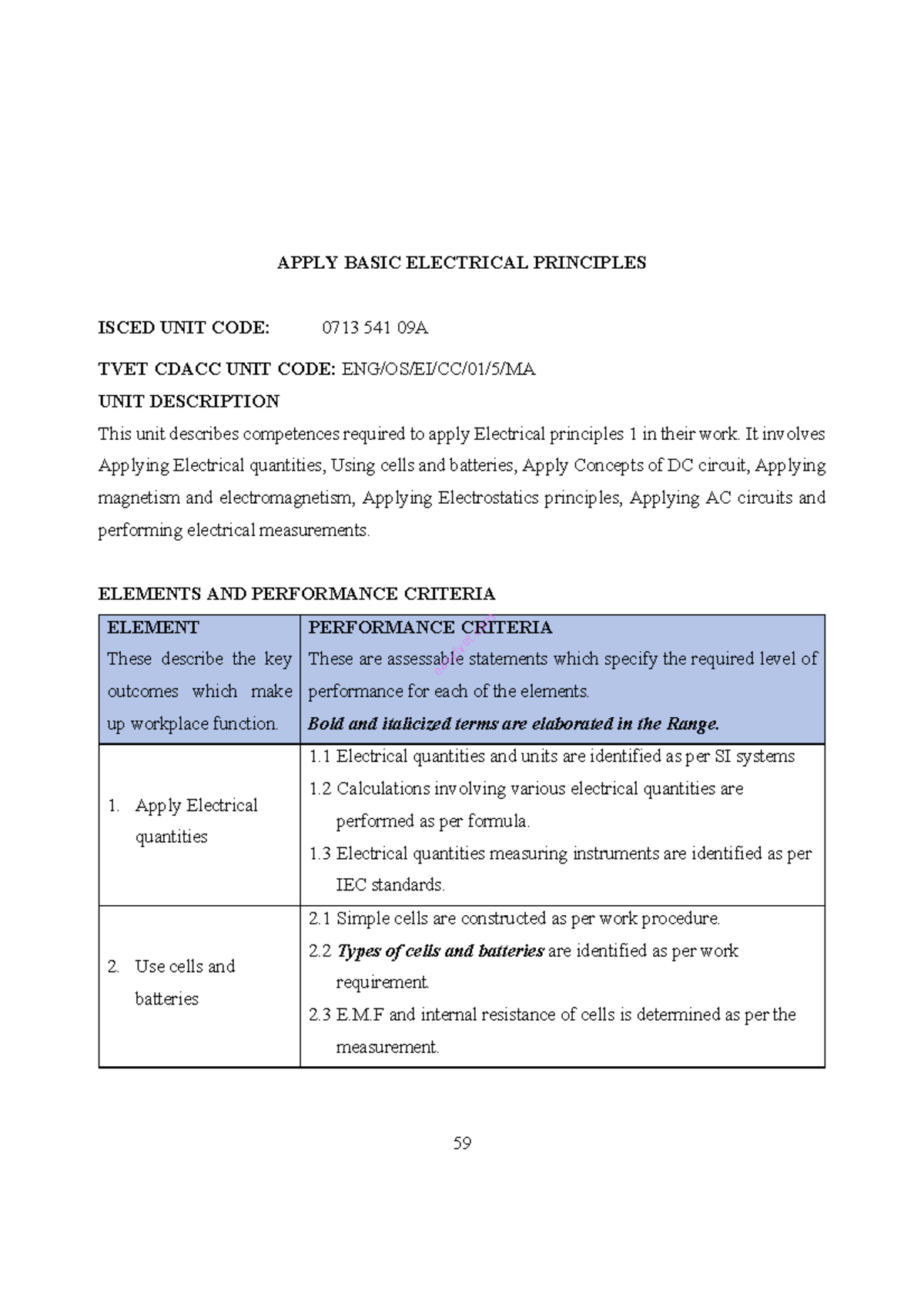 Basic Electrical Principles Notes ISCED 0713 541 09A - Studocu