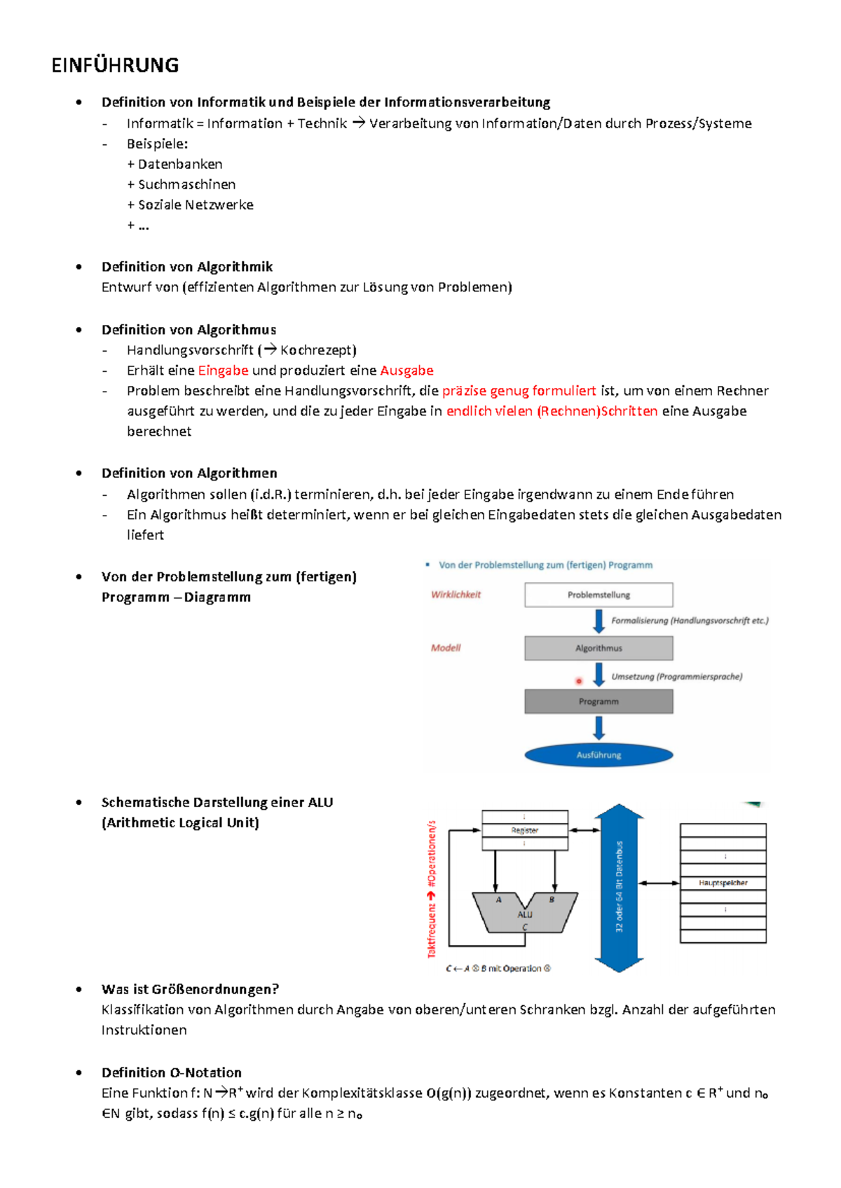 BUI2 - Theorie Fragen - EINF‹HRUNG Definition von Informatik und ...
