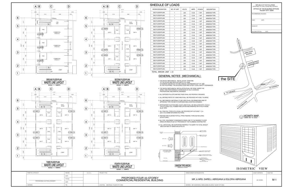 01 Final Mechanical Plan for 4-Storey Residential/Commercial Building ...