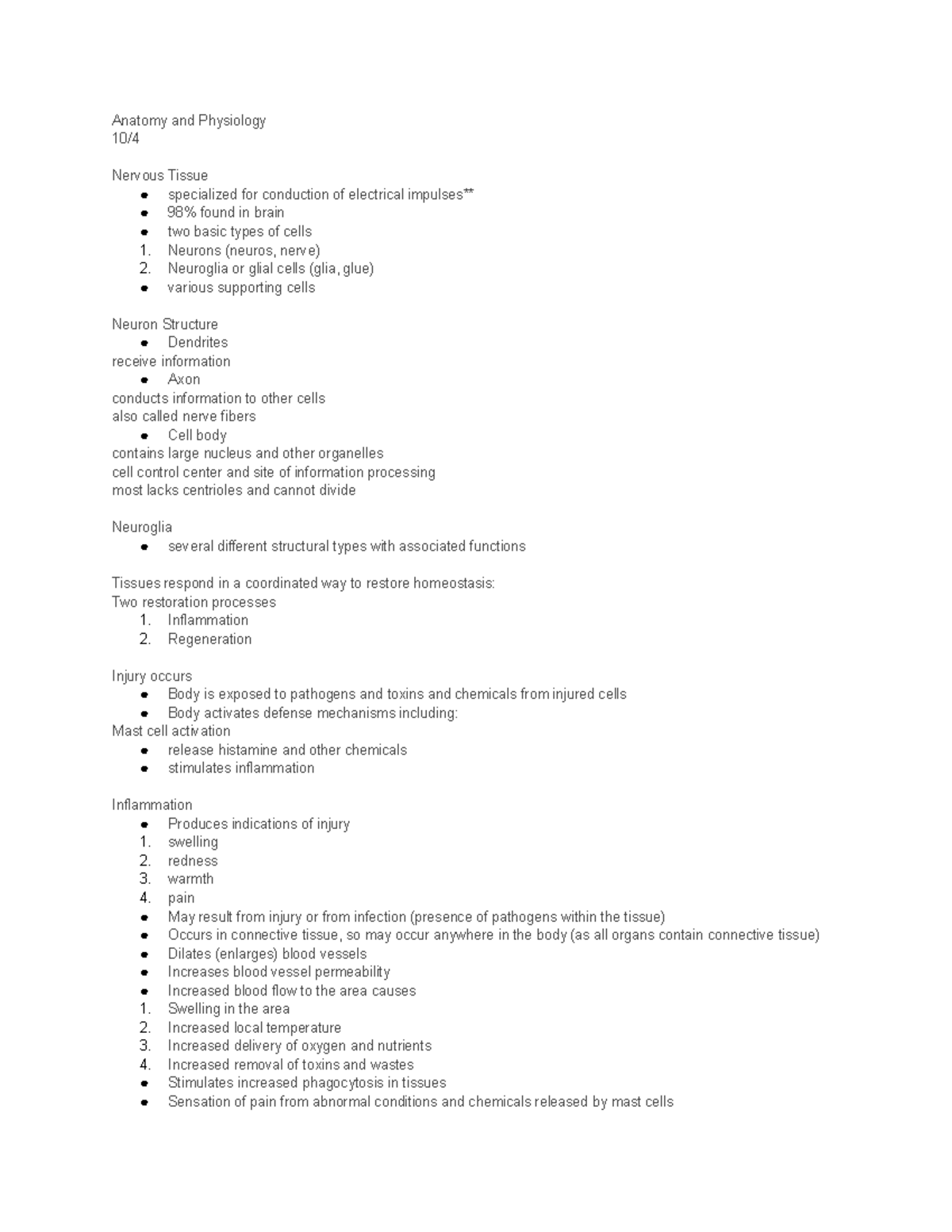 A&P Nervous System, Integumentary System - Anatomy and Physiology 10 ...