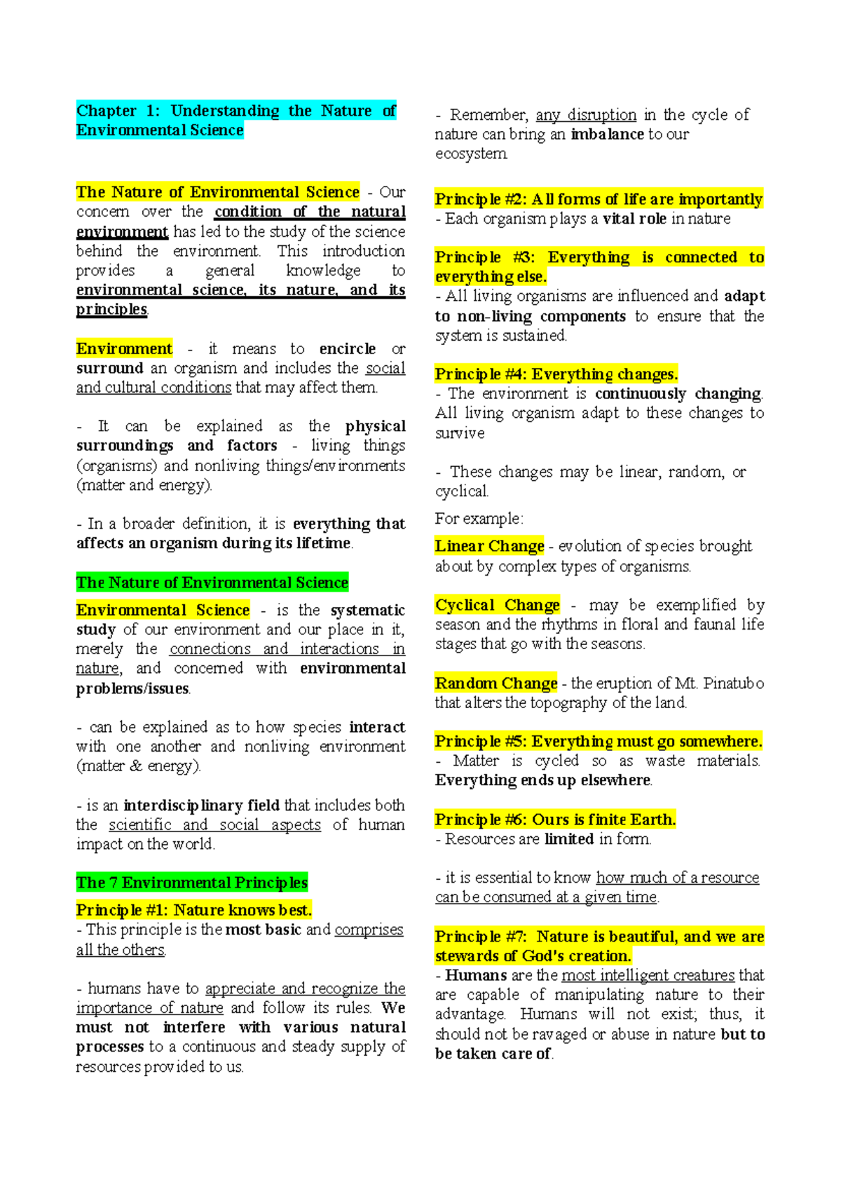 MST Midterm Reviewer: Understanding Environmental Science Principles ...
