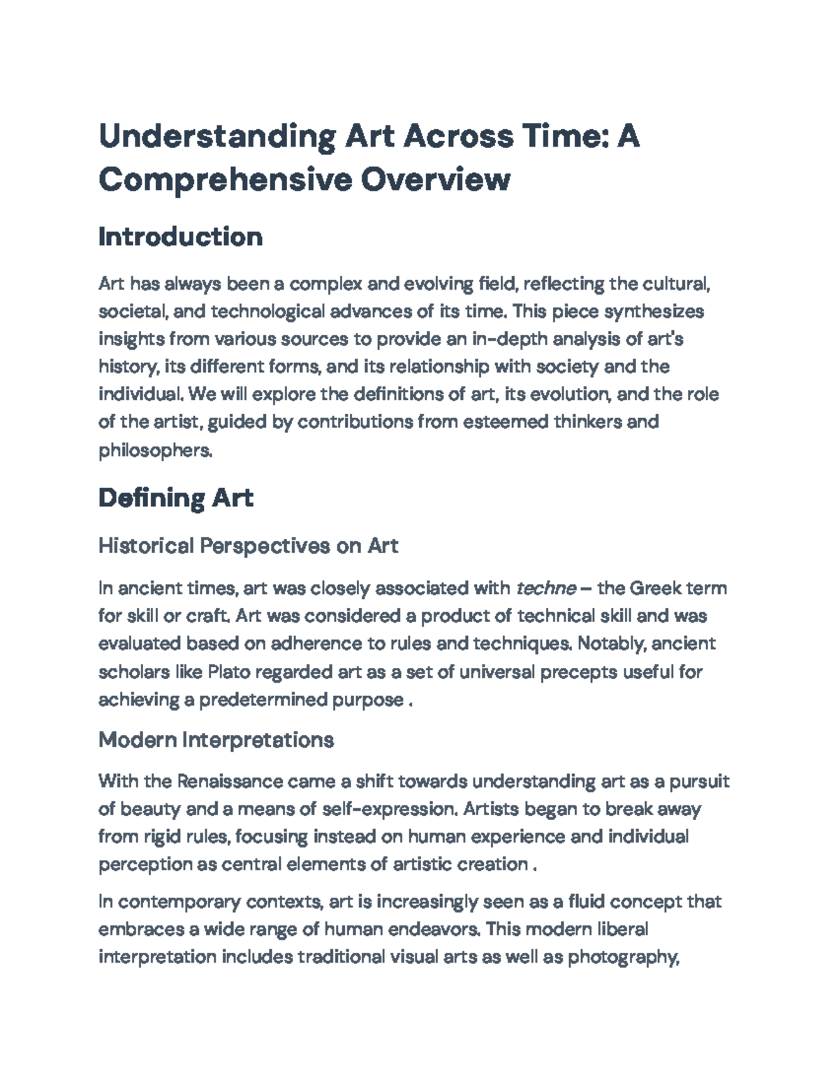 Understanding Art Across Time: A Historical Overview of Its Evolution ...