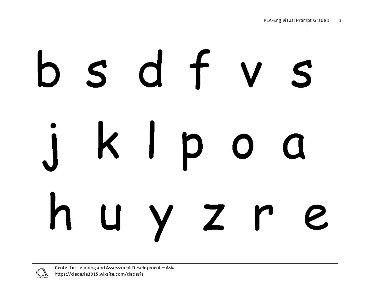 RLA-Eng Visual Prompts and Writing Practice for Grade 1 - Studocu