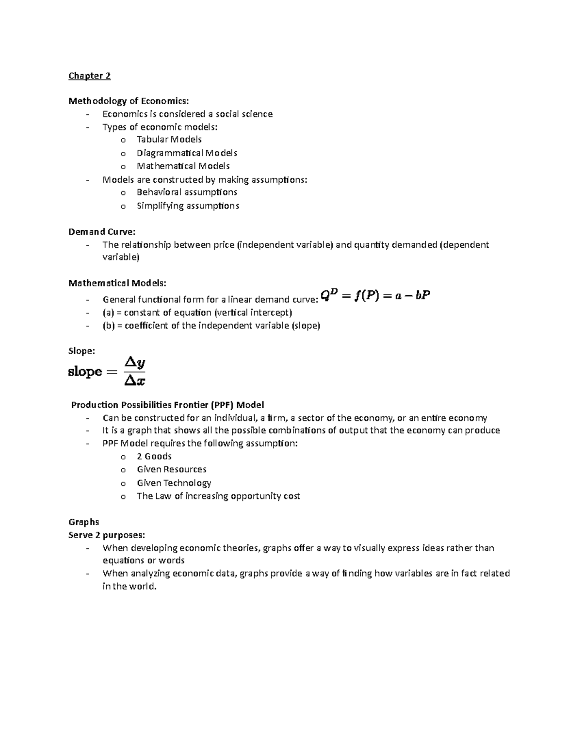 Microeconomics Ch. 2 - Chapter 2 Methodology of Economics: - Economics ...