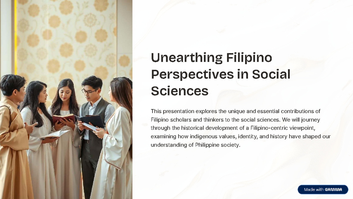 Filipino Perspectives in Social Sciences: A Historical Overview - Studocu