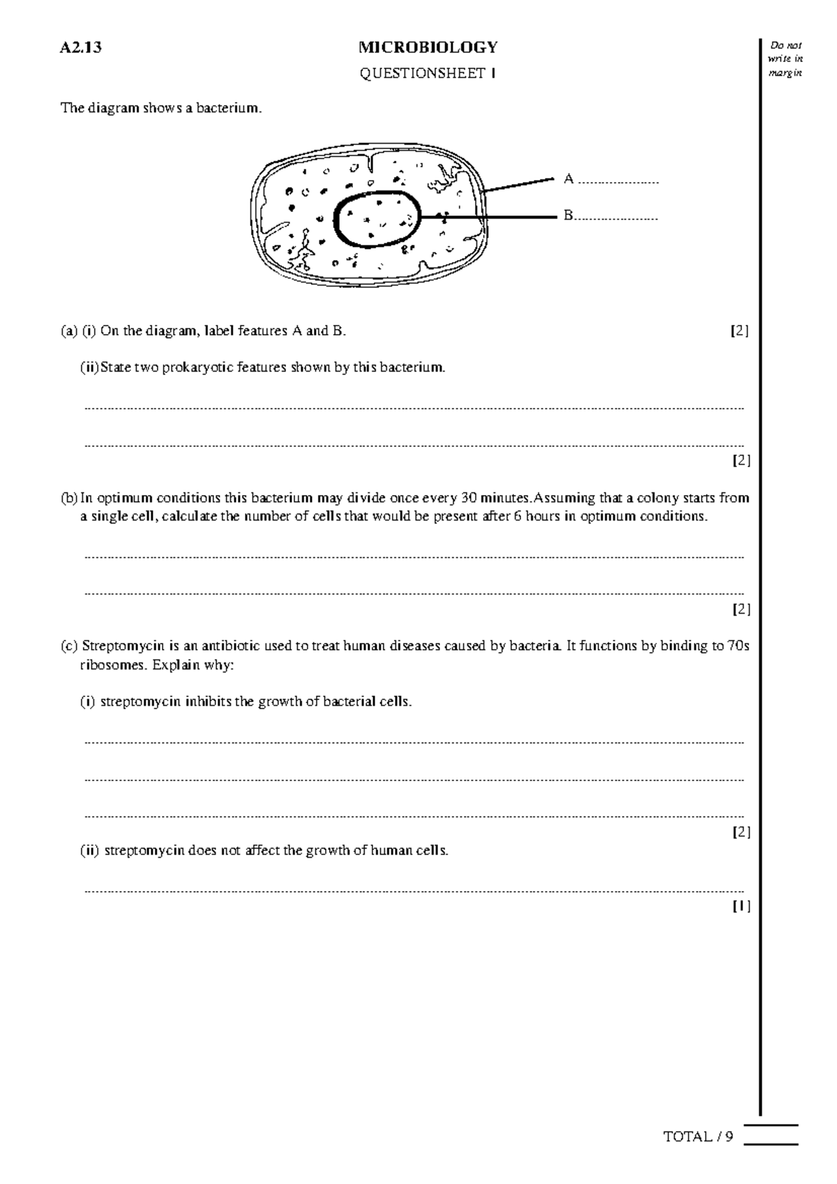 A2.13 Microbiology Questionsheet Series: Bacteria, Fungi, and Viruses ...