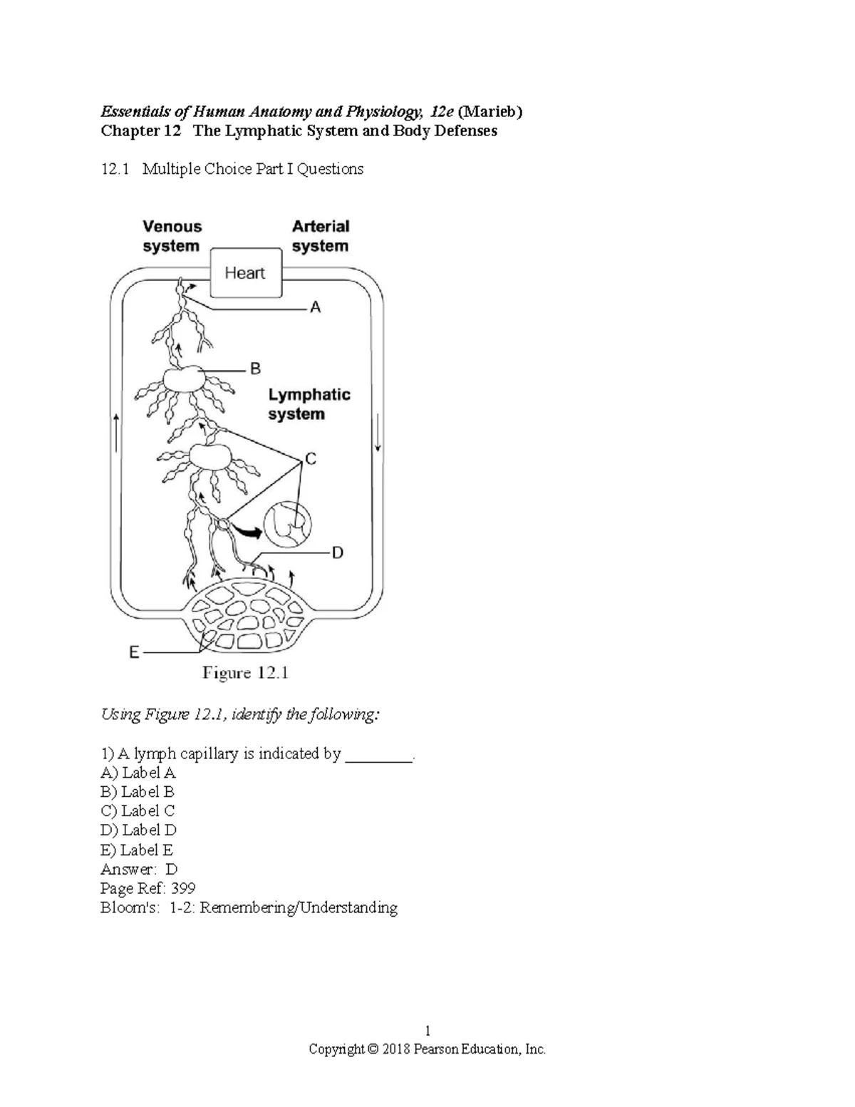 Ehap12e ch 06 test bank - Human Anatomy test bank. - Essentials of ...