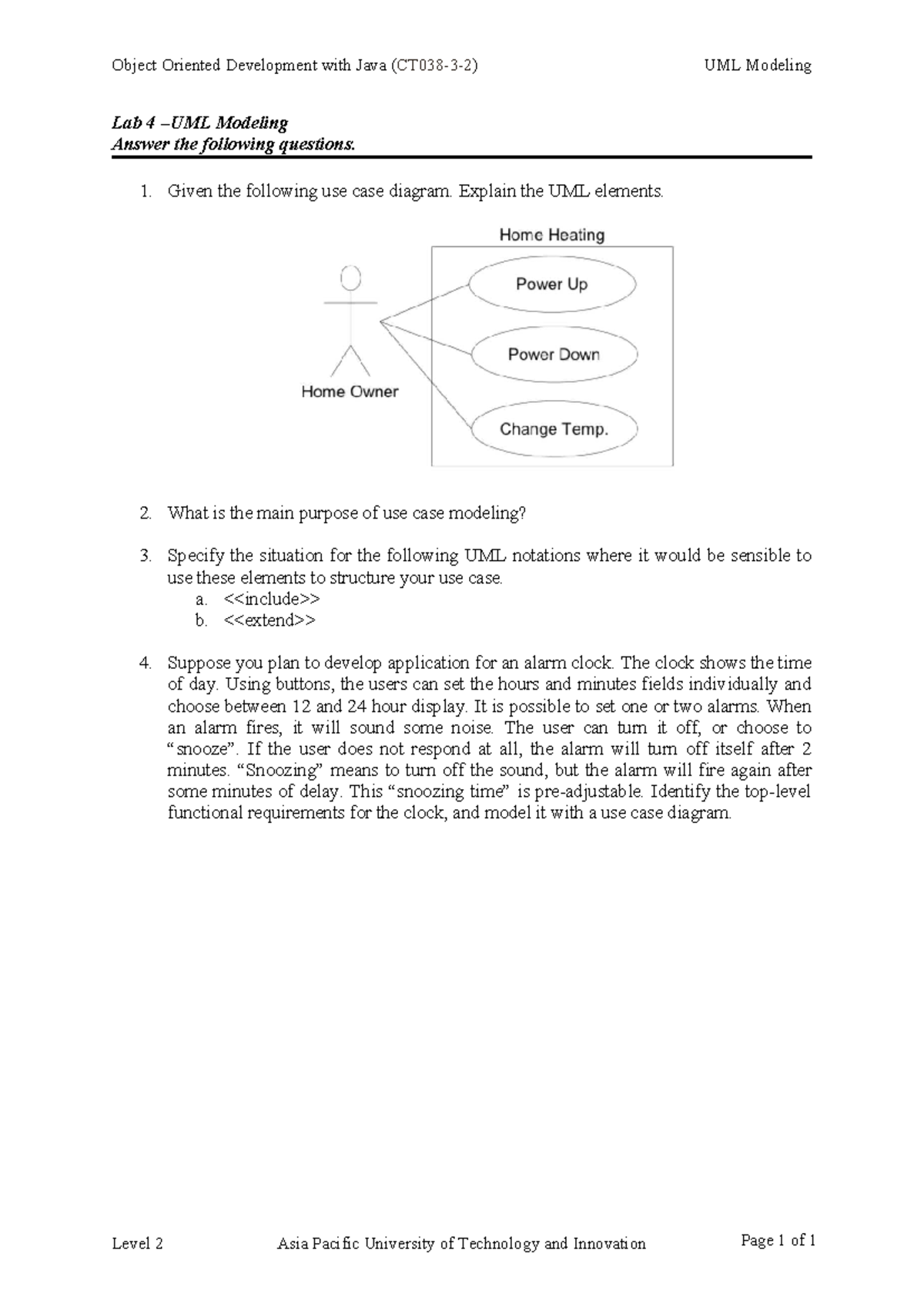 Lab 4: UML Modeling & Use Case Analysis for Java OOD - Studocu