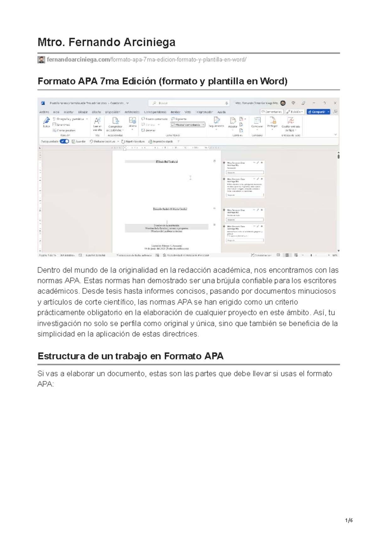Formato APA 7ma Edición: Guía Completa y Plantilla en Word - Studocu
