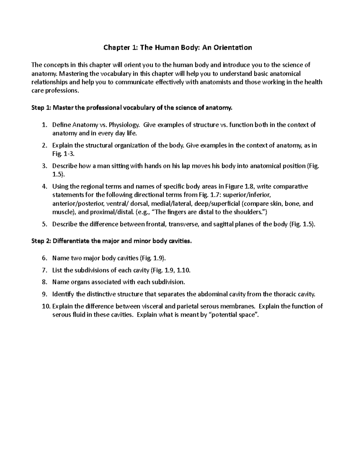 Ch 1 Study Guide - Intro to Anatomy - Chapter 1: The Human Body: An ...