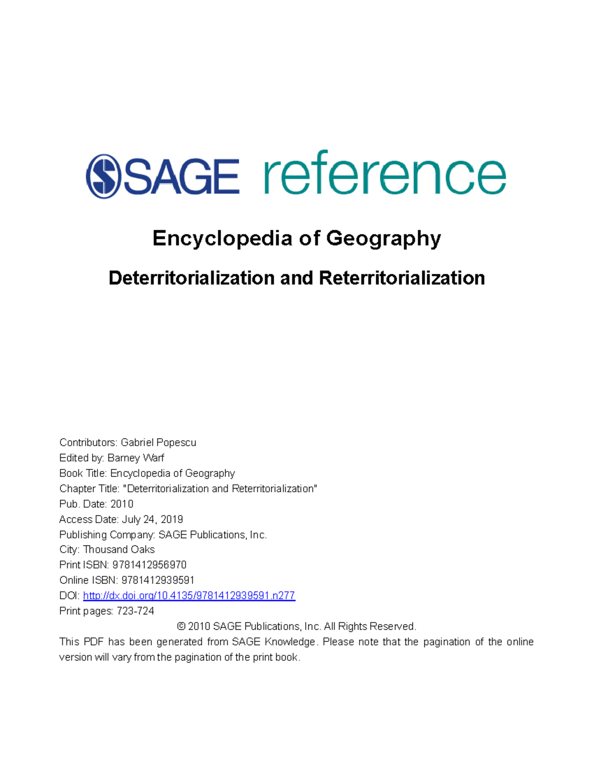 Deterritorialization & Reterritorialization: A Geographic Perspective ...