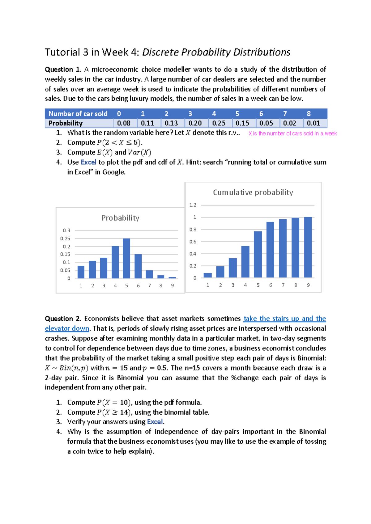 Statistics T3 Week 4: Discrete Probability Distributions Notes - Studocu
