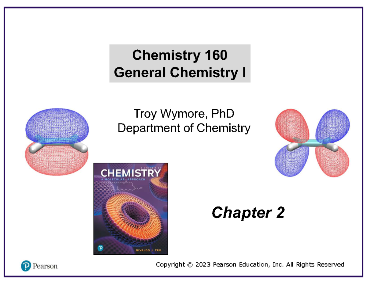 Chemistry 160: General Chemistry I - Chapter 2 Atomic Structure ...