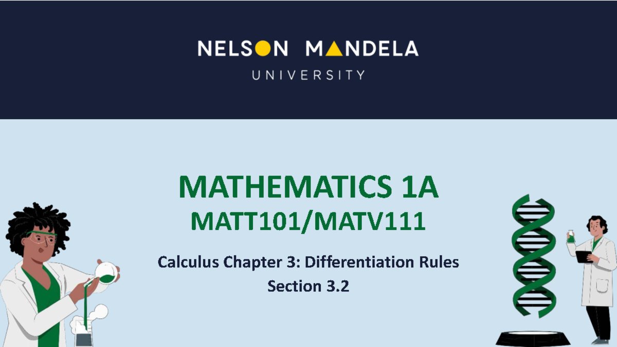MATT101 - Calculus Chapter 3: Differentiation Rules Explained - Studocu