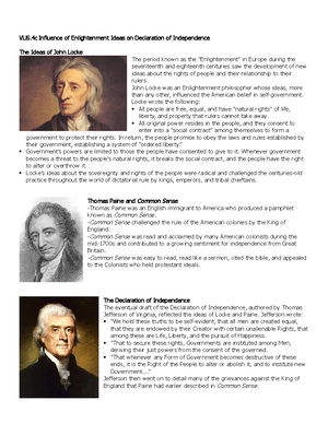 [Solved] What parts of the Declaration of Independence are influenced ...