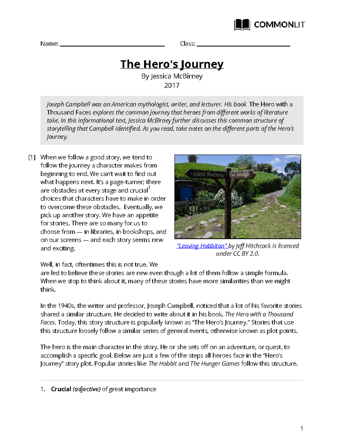 The Hero's Journey: Analyzing Story Structure in Literature (ENG 101 ...