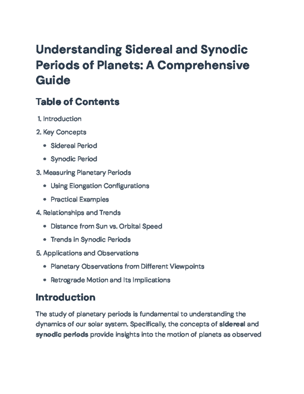 Understanding Sidereal and Synodic Periods of Planets: A Detailed Guide ...