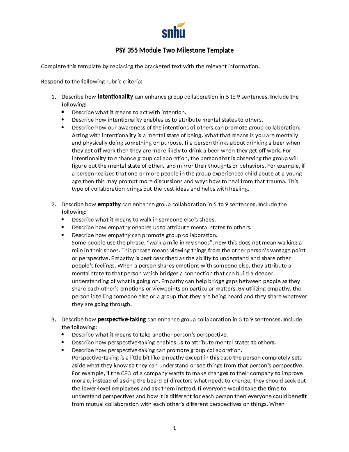 PSY 355 Module Two Milestone: Enhancing Group Collaboration Through ...