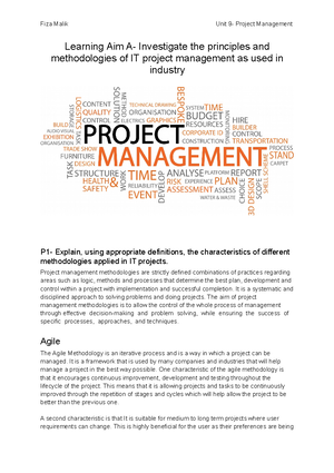 Unit 9 Project Management-LA- B C - LA B/C: Carry out project ...